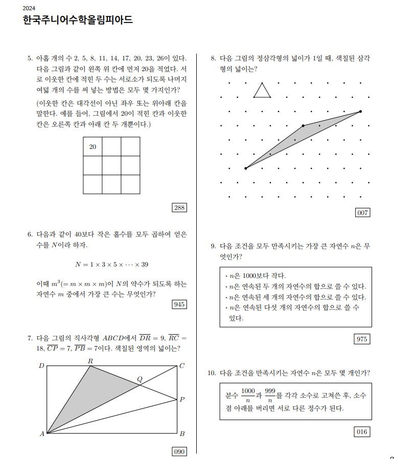 전국단위 초등 수학경시대회 종류 Top 6 2025년 일정