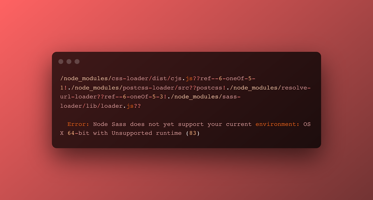 node sass 에러 해결방법 Node Sass does not yet support