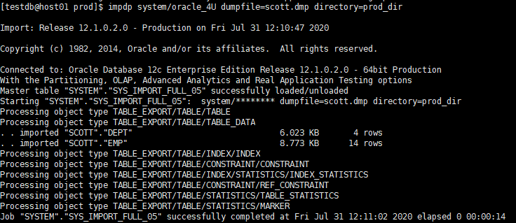 Oracle 데이터 이동 Datapump(expdp, impdp) 사용하기(1)