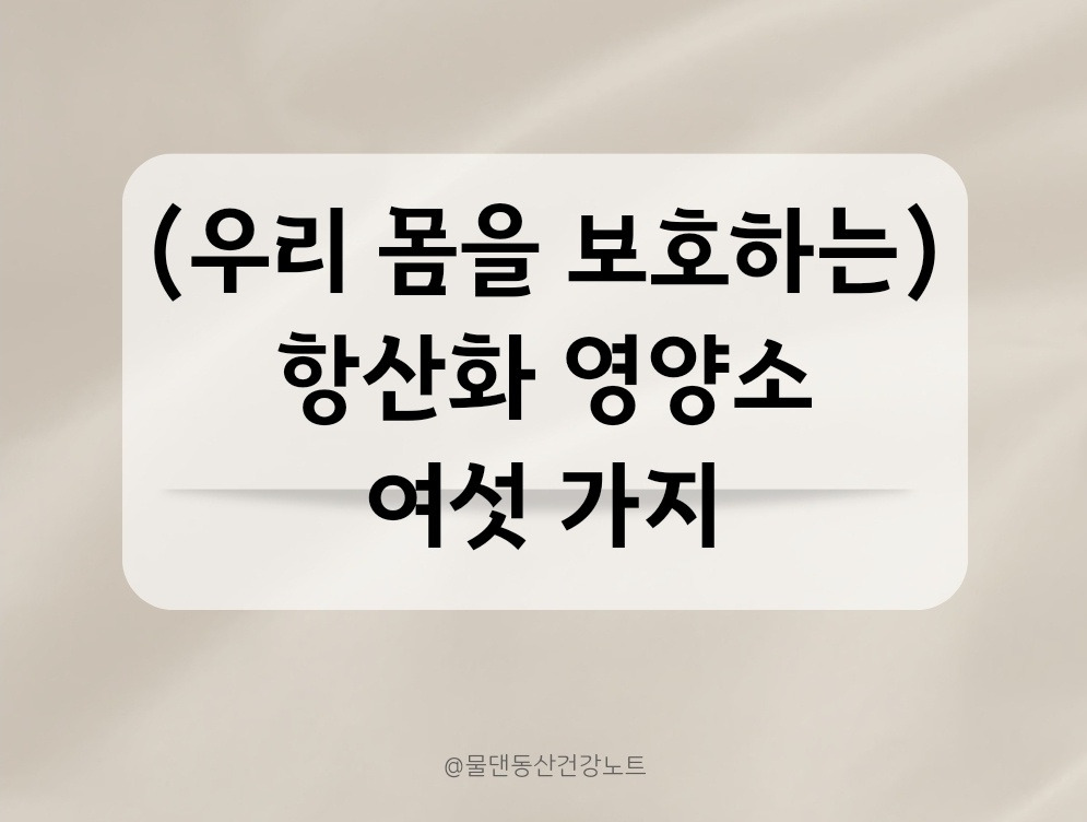산화 스트레스로부터 우리 몸을 보호하는 항산화 영양소 6가지
