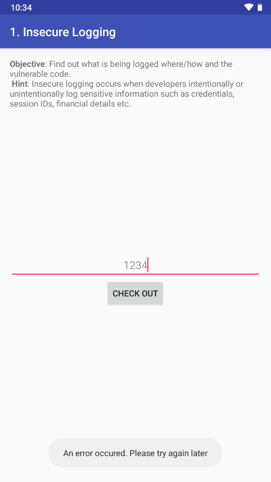 [DIVA] 모바일 취약점 진단 1. INSECURE LOGGING