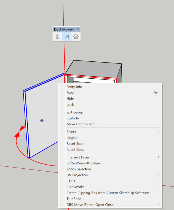 [SketchUp] 스케치업 창문, 도어를 움지게 만들어 주는 필수 루비 DBS - Move Rotate Open Close