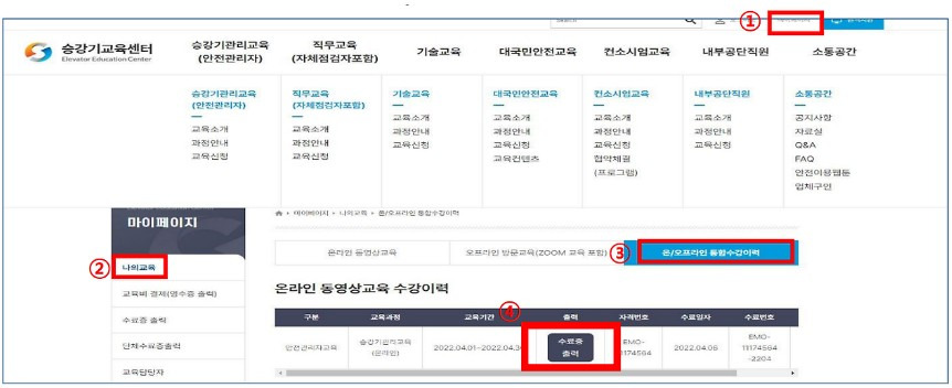 승강기 안전관리자 교육 신청방법 수강방법