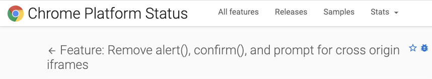 [Chrome] 다른 출처 iframe에서 alert(), confirm(), prompt 기능 제외
