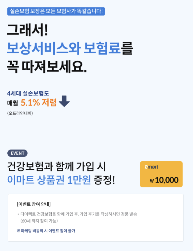 삼성화재 다이렉트 4세대 실손보험 보장내용 및 보장금액 보험금 청구방법 고객센터 전화번호
