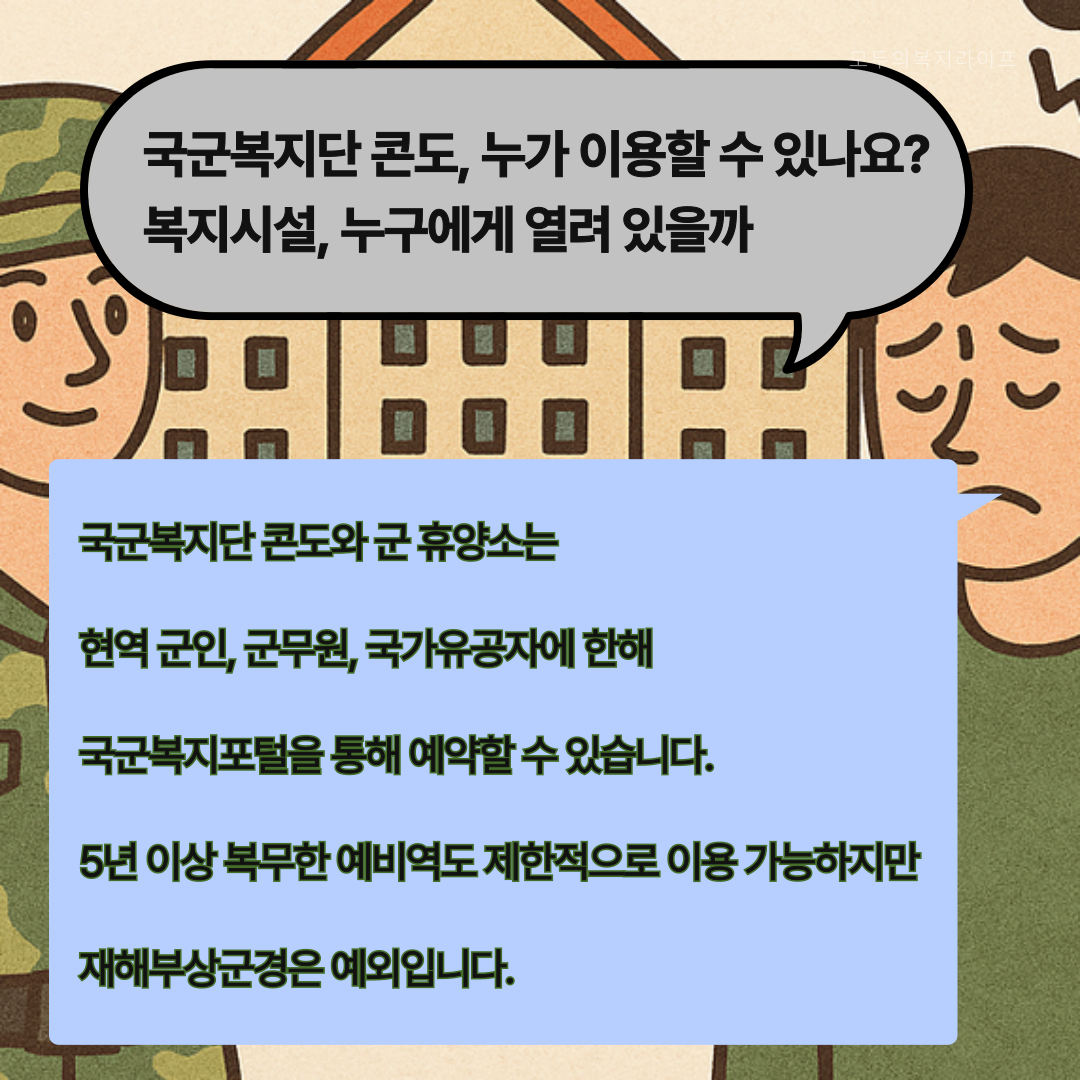 2025년 최신 국군복지단 콘도·군 휴양소 이용 시 국가유공자·보훈보상대상자 차별 실태와 이용 방법 총정리