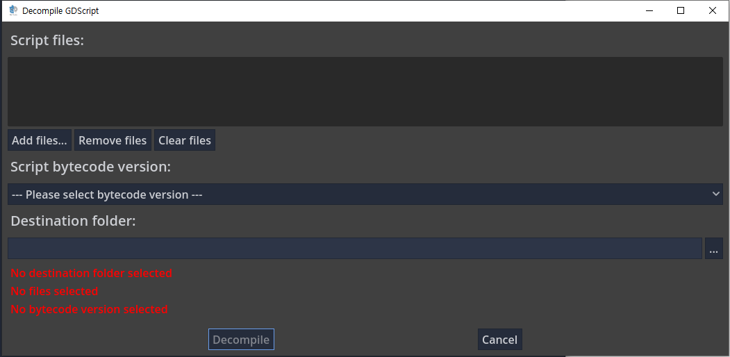 [Godot Engine 게임 한글화] gdc파일을 gd파일로 변환하기
