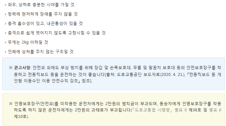 전동킥보드 안전 규정 강화 내용 총정리 안전모 미착용으로 범칙금 부과 후기
