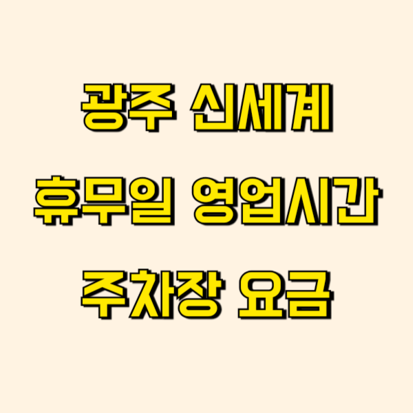 광주 신세계백화점 휴무일 영업시간 주차장 식당 이용시간 쑤니의 잡다한 정보