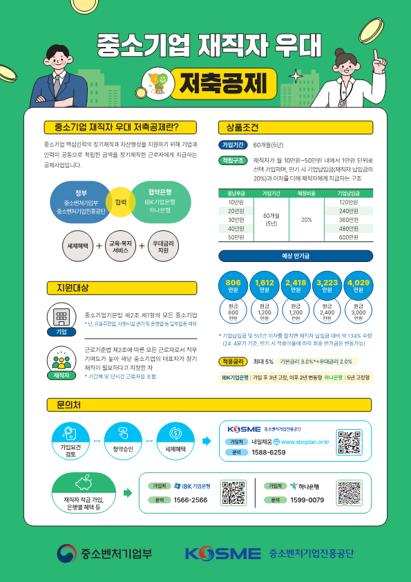 중소기업 재직자 우대 저축공제 조건과 자격 혜택