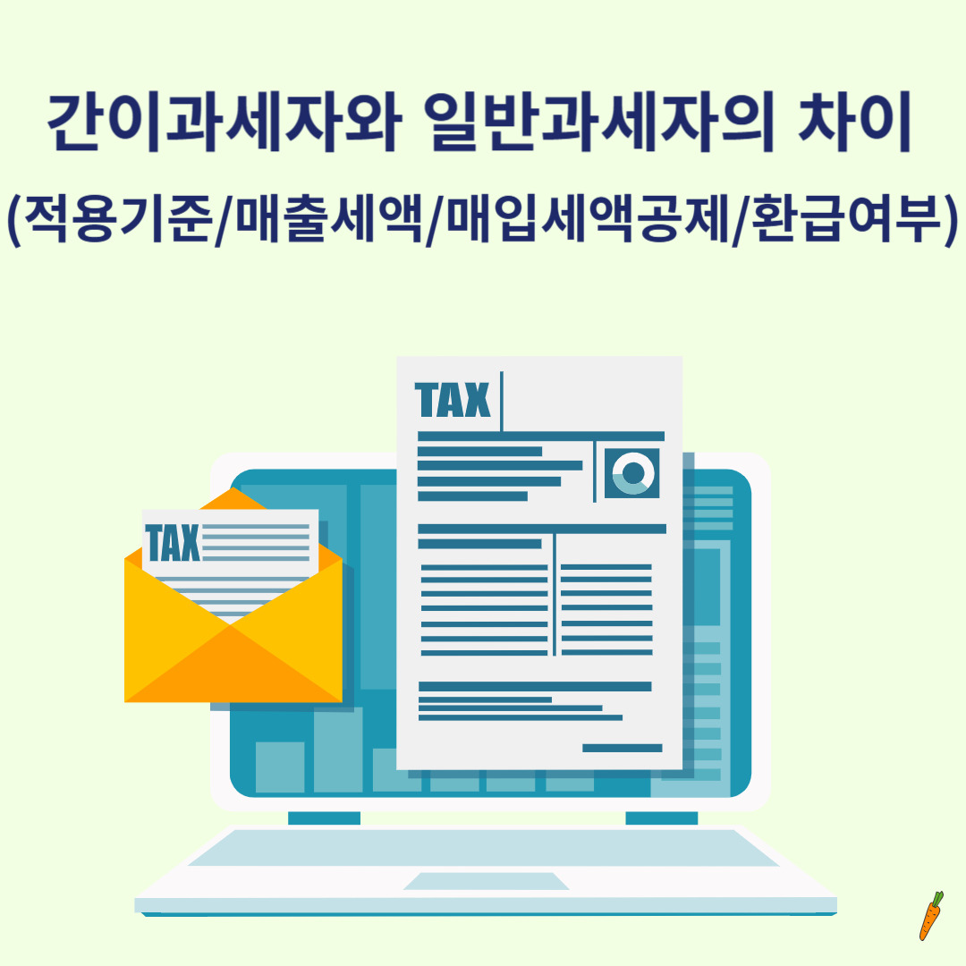 간이과세자와 일반과세자의 차이 적용기준매출세액매입세액공제환급