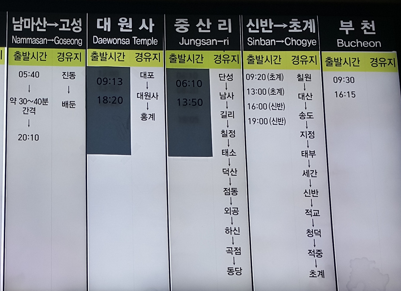 사상시외버스터미널 시간표 부산서부버스터미널 부산서부고속버스터미널