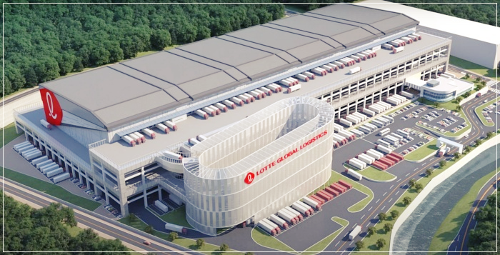 롯데택배 중부권 MEGAHUB 내 택배 위치 확인