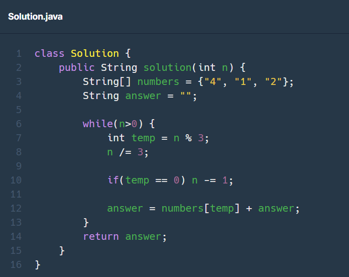 ReviewCoding :: [프로그래머스/Java] Lv.2 124 나라의 숫자