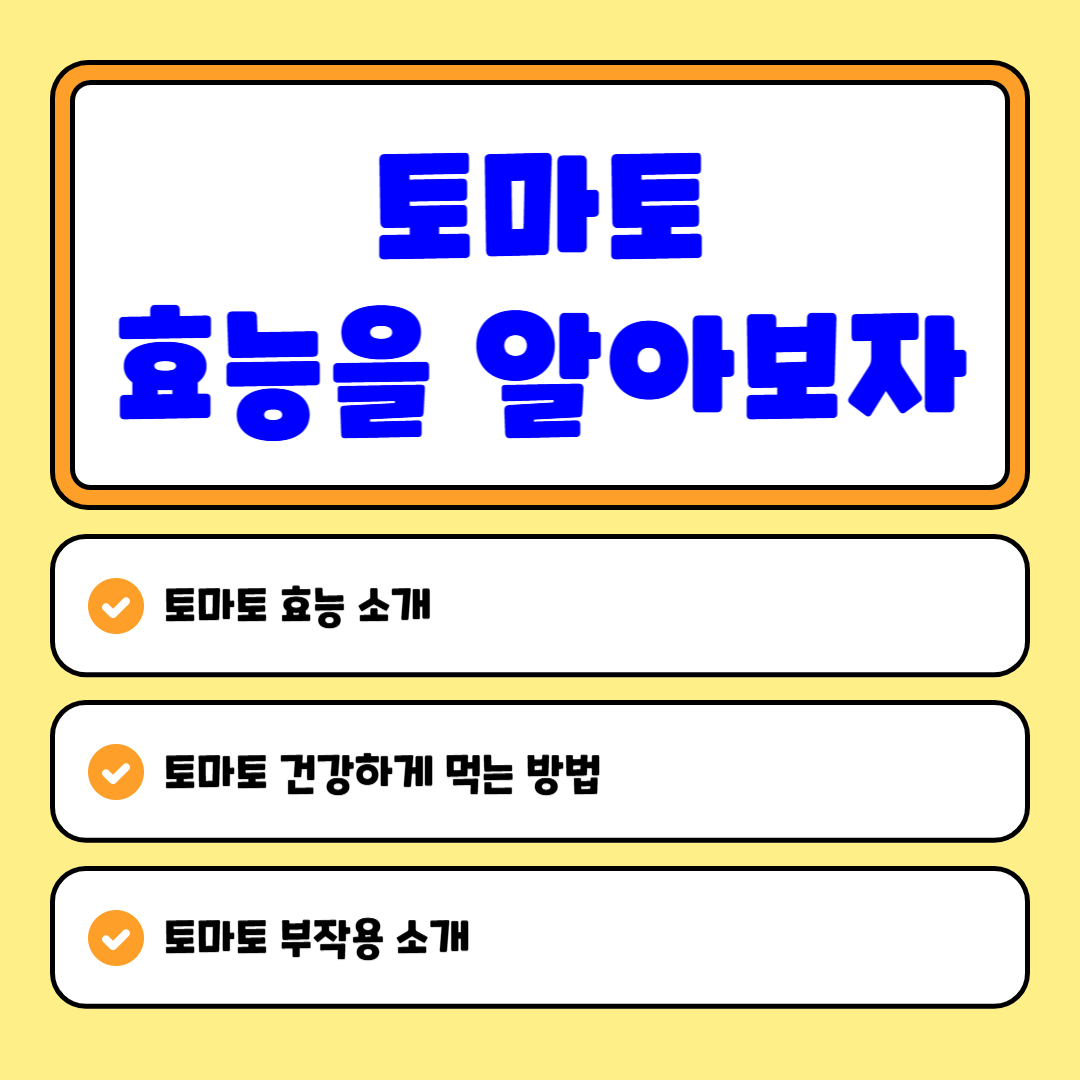 토마토 효능 먹는 방법 부작용을 자세히 알아보자 건강하게 토마토 먹는 방법