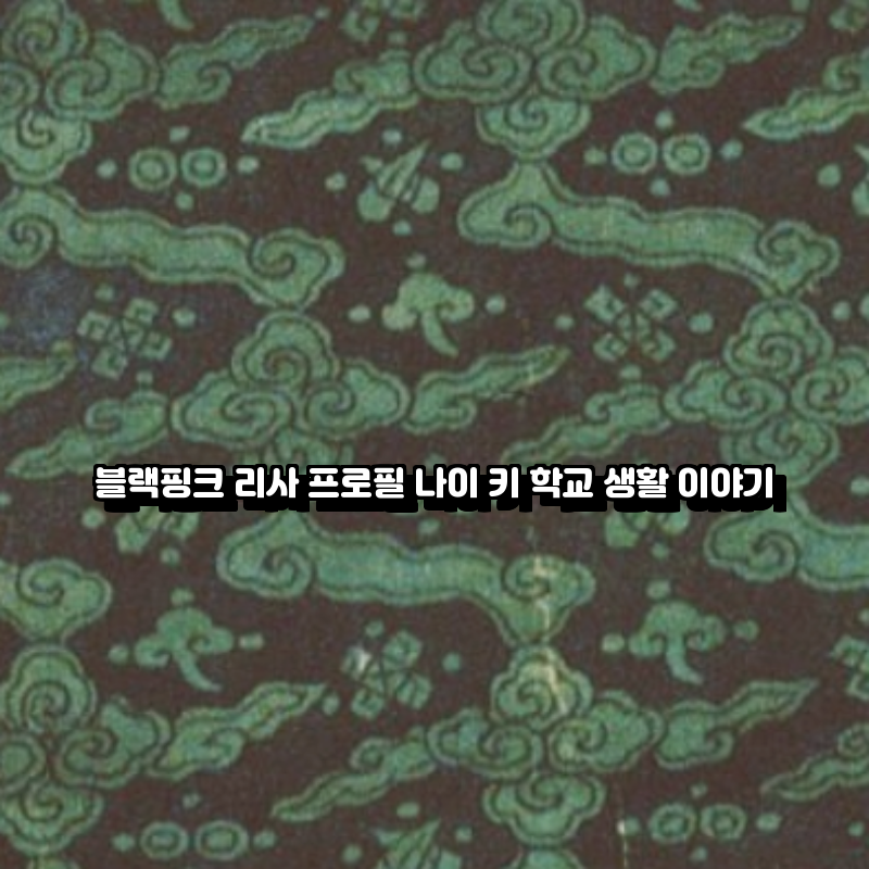블랙핑크 리사 프로필 나이 키 학교 생활 이야기