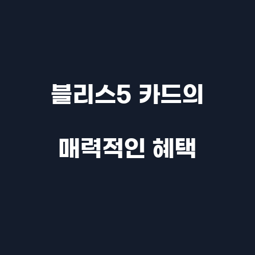 Ibk 기업은행 블리스5 신용카드 발급 혜택 추천