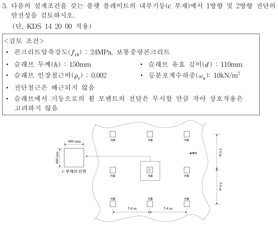 슬래브 건축구조기술사 126회 3교시 3번