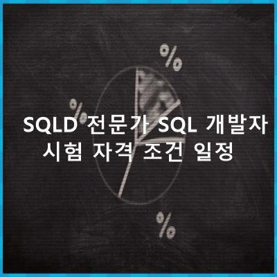 SQLD 전문가 SQL 개발자 시험 자격 조건 일정