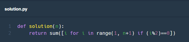 [프로그래머스/Python] 짝수의 합