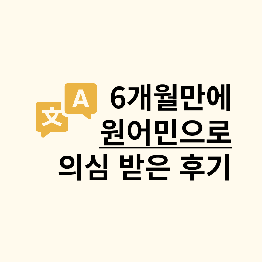 외국어 회화실력 늘리는 방법 6개월만에 원어민으로 의심 받은 후기