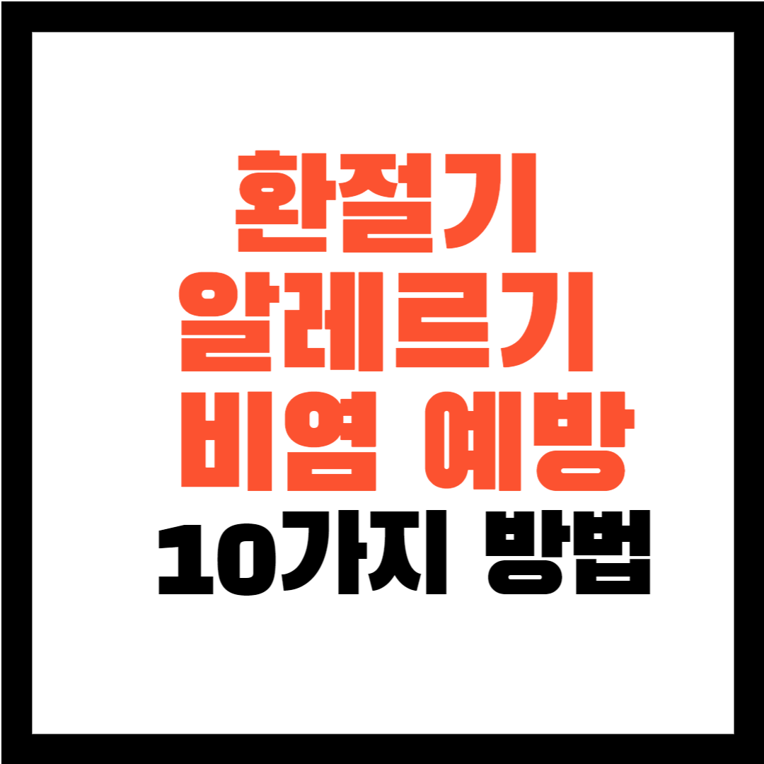 환절기 알레르기 비염 증상 예방 방법 10가지