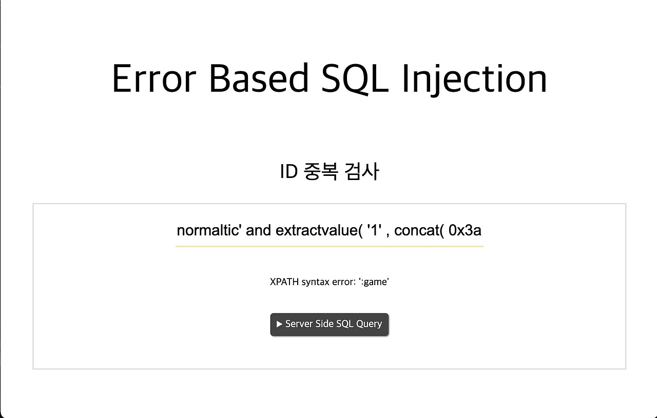 Error based SQL Injection Process