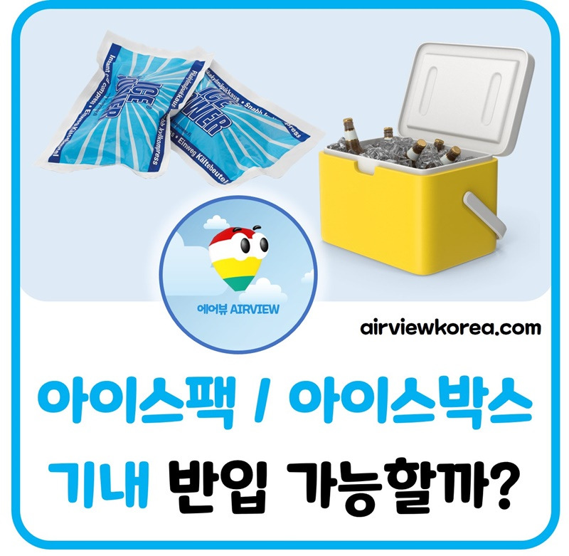비행기 기내 🧊아이스팩아이스박스 반입 가능 규정 정리 에어뷰 비행기 · 항공사 · 여행