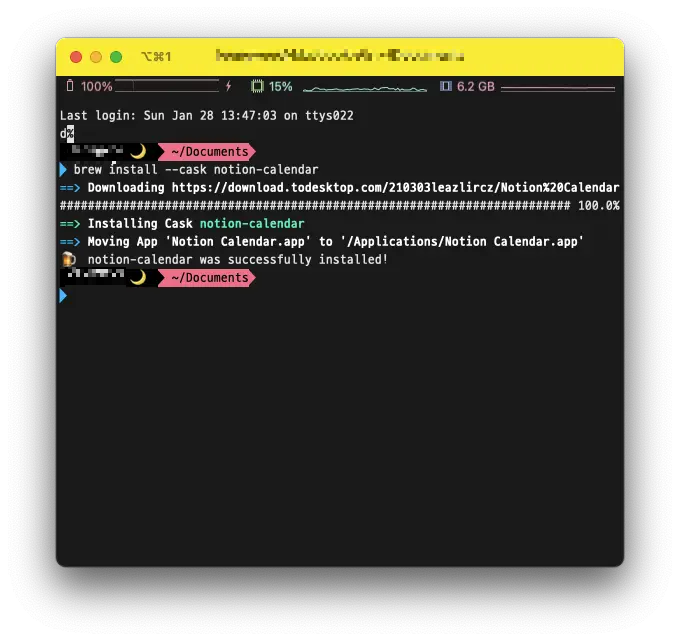 MacOS에서 Notion Calendar 노션 캘린더 설치하는 방법