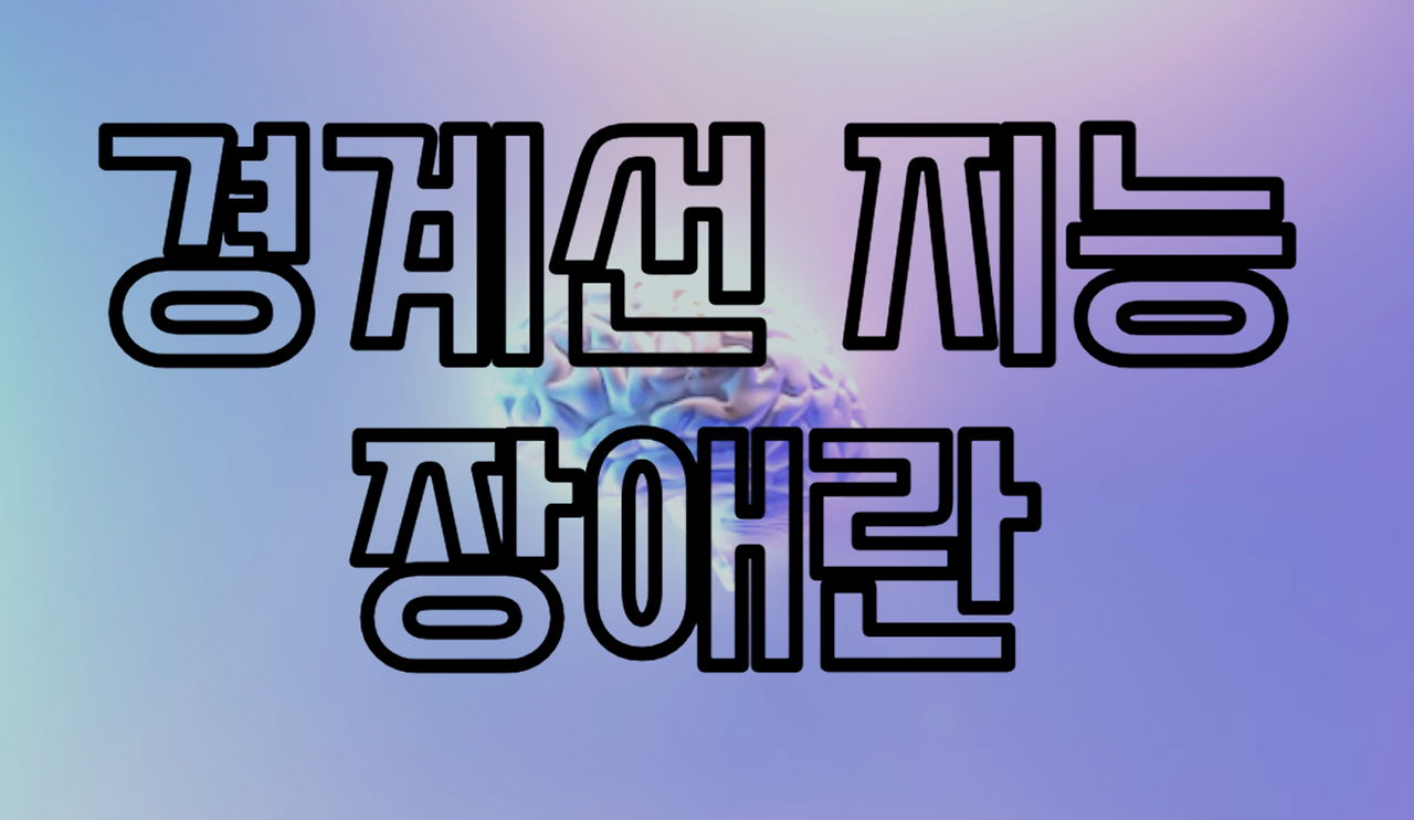 경계선 지능 장애 경계성 지능 장애 경계선 지적 기능