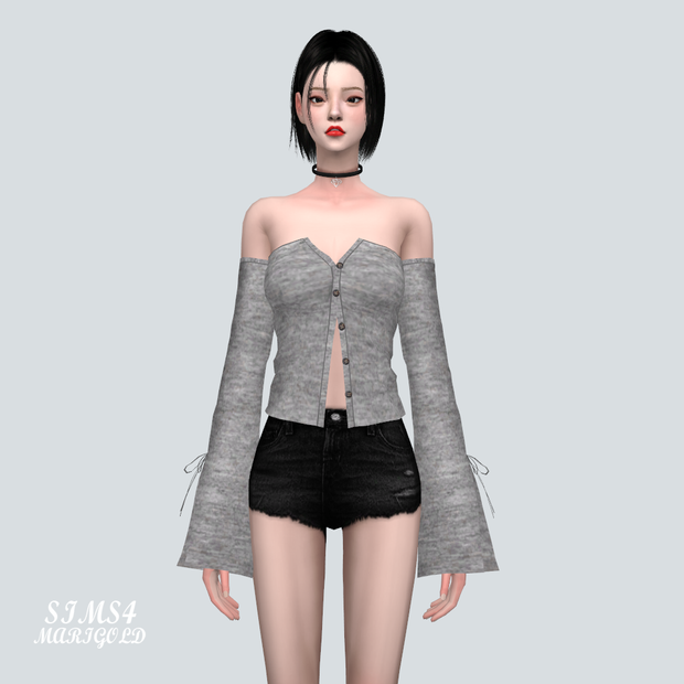 [Sims4 CC] 100 Open Tube Top V1_100 오픈 튜브 톱 V1_여자 의상