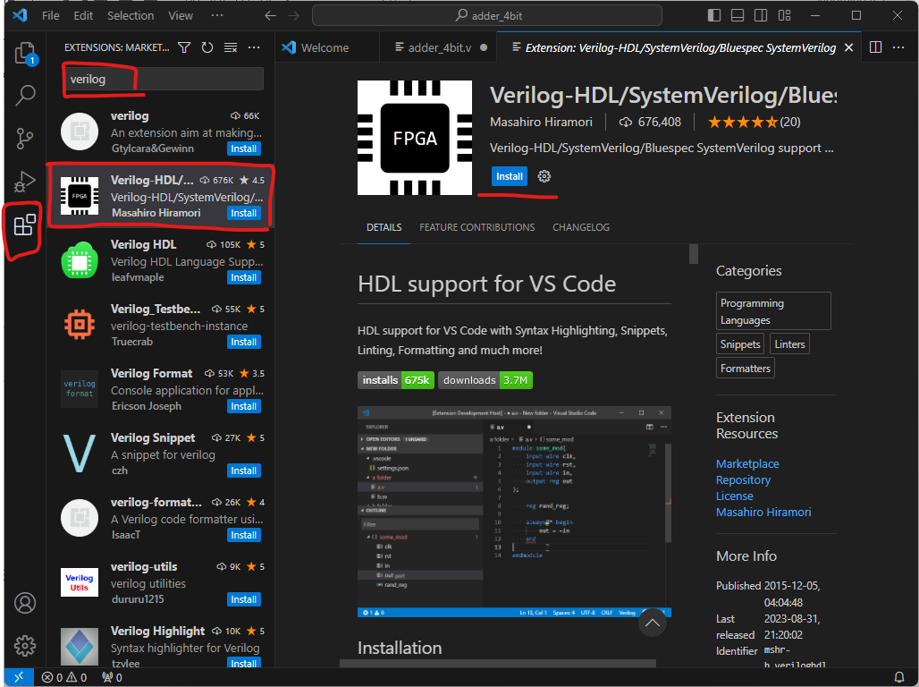 [Verilog] Icarus verilog와 VS code를 이용한 Verilog 코딩 환경 설정