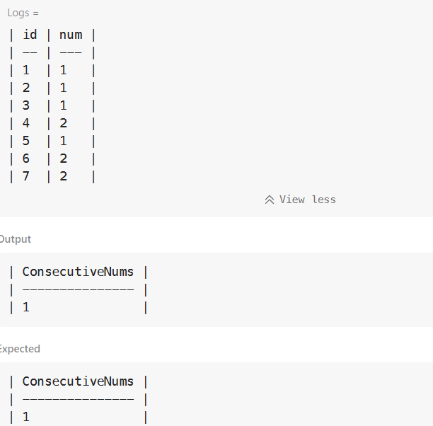 CODEKATA 101_Consecutive Numbers_lead / lag 함수
