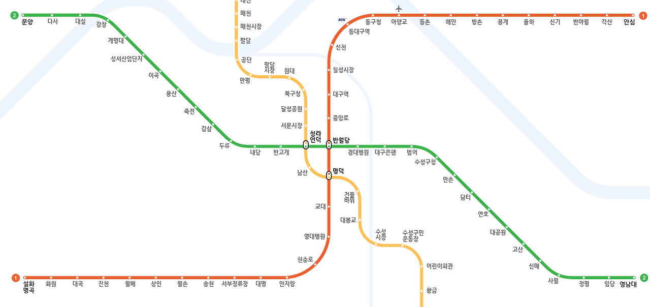 대구지하철 1호선 역별 첫차 시간 막차 시간 지하철 노선도 알아보기대구 1호선 시간표 정차 출발 시간