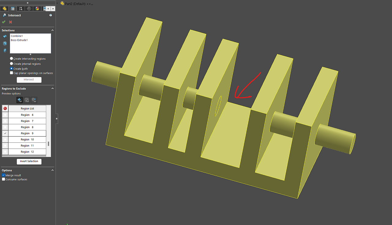 Solidworks - Multi-body 기반 intersect
