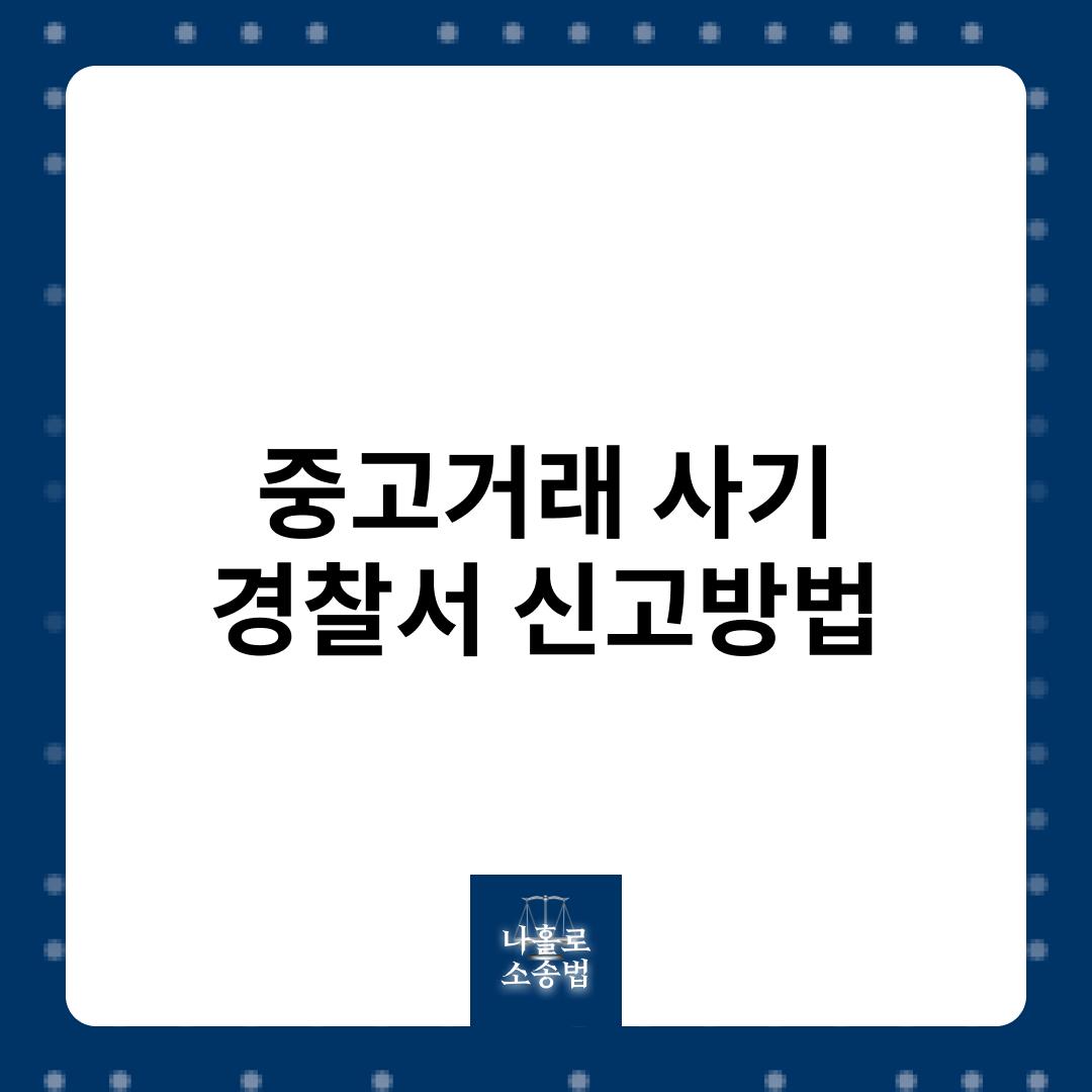 중고거래 사기 경찰서 신고방법 중고나라당근번개장터