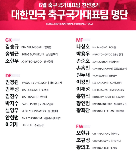 대한민국 Vs 엘살바도르 사전예매 및 좌석배치 대전월드컵경기장