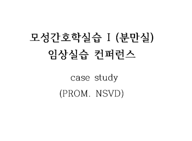 모성간호 케이스스터디 자연분만 양막파수 간호진단