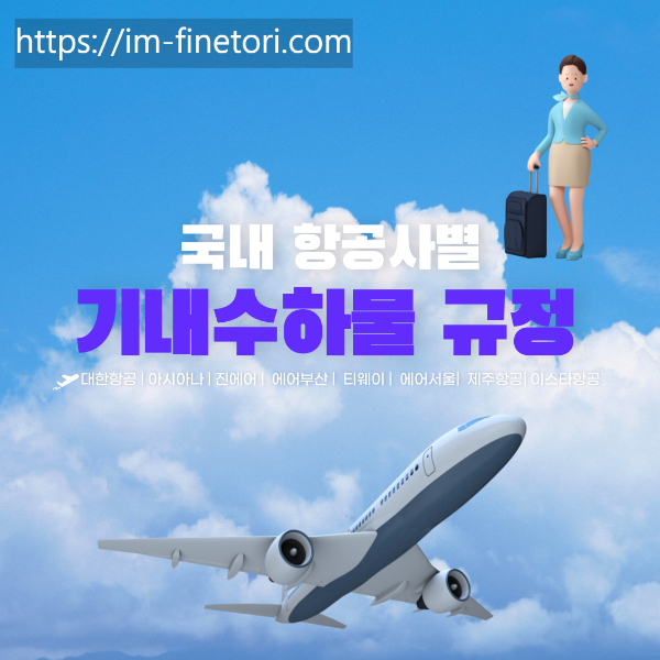 국내 항공사별 기내수하물 규정 깔끔 정리 무게 크기 개수 등 모든 항공사