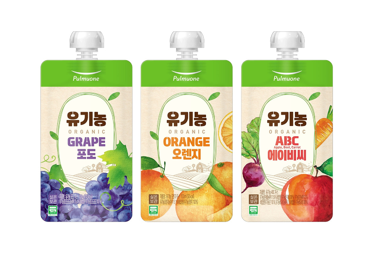 농약 화학비료 없는 토양에서 재배한 과일과 채소로 만든 풀무원 프리미엄 어린이 음료 유기농 주스 3종 출시