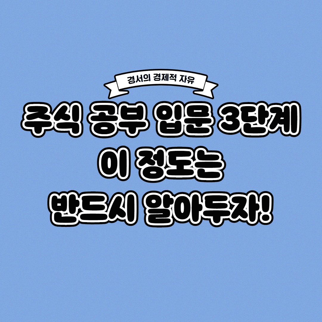 주식 공부 입문 3단계 이 정도는 반드시 알아두자