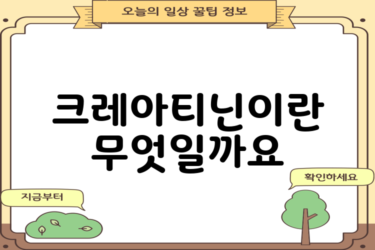 크레아티닌 수치 신장 건강의 중요한 지표 증상 원인 치료 및 관리법 완벽 가이드