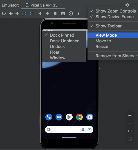 [Android Studio] Emulator 새창으로 띄우기 - Emulator Launch in tool window