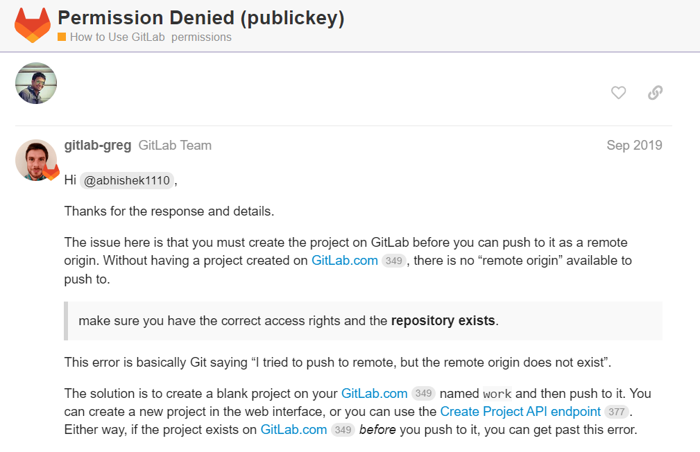intellij에서 gitlab repository push 오류