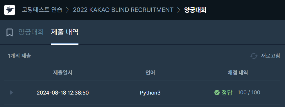 [알고리즘] 프로그래머스 Level 2. 양궁대회 - 2022 KAKAO BLIND RECRUITMENT (파이썬)