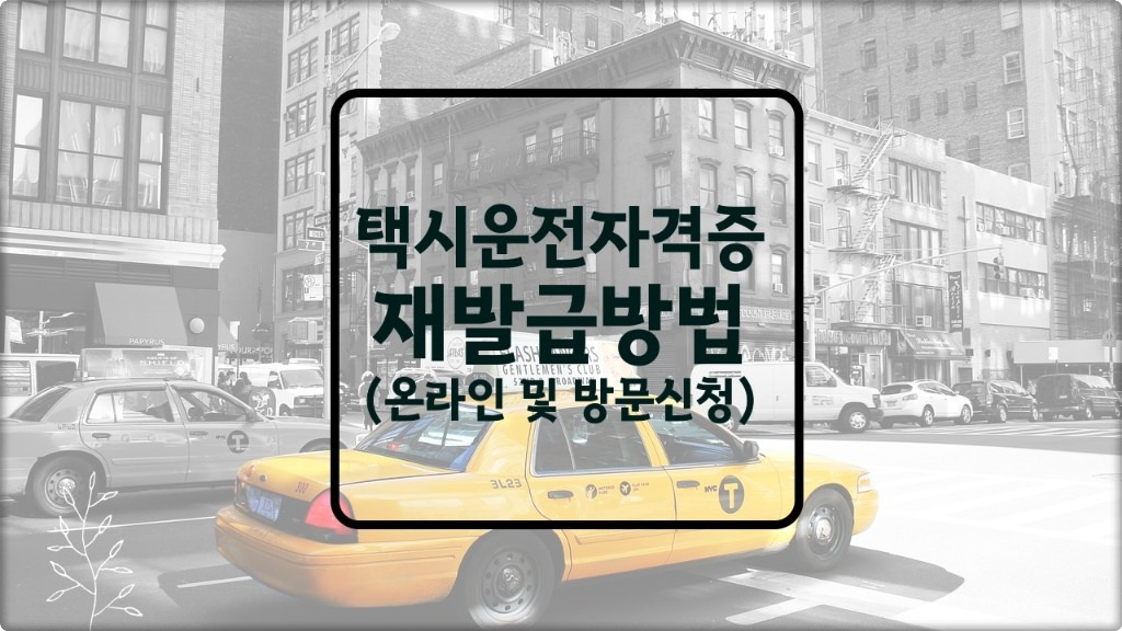 2025 택시운전 자격증 유효기간은 택시 면허증 재발급 방법온라인 및 방문