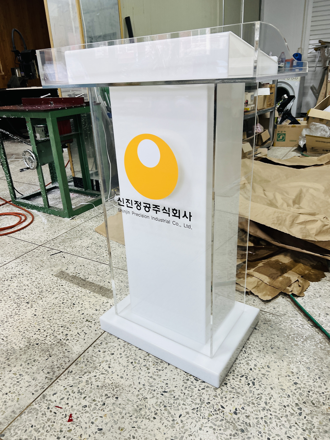 상판70cm 아크릴 강연대 아크릴단상 사회대 연설대 강의대 탁상 연단 설교대 교탁 발언대
