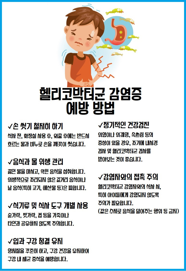 헬리코박터균 감염 완벽 정리: 경로, 증상, 예방까지