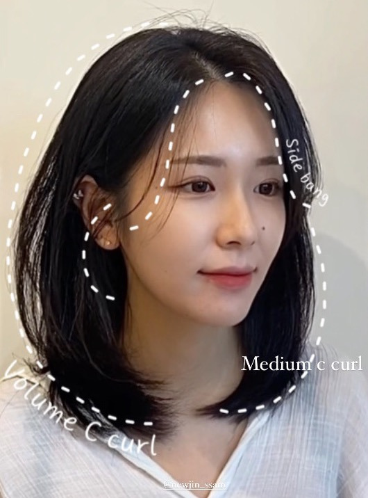 뉴진쌤의 미디움레이어드c컬펌 중단발레이어드 웬디머리 윈터머리 단발레이어드c컬펌 윈드펌 소개합니다 강력추천 서울대입구미용실 여자