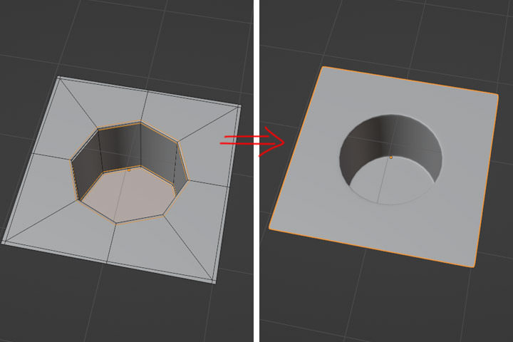 [blender modeling] 01. subdivide modifier 사용하기 (3)